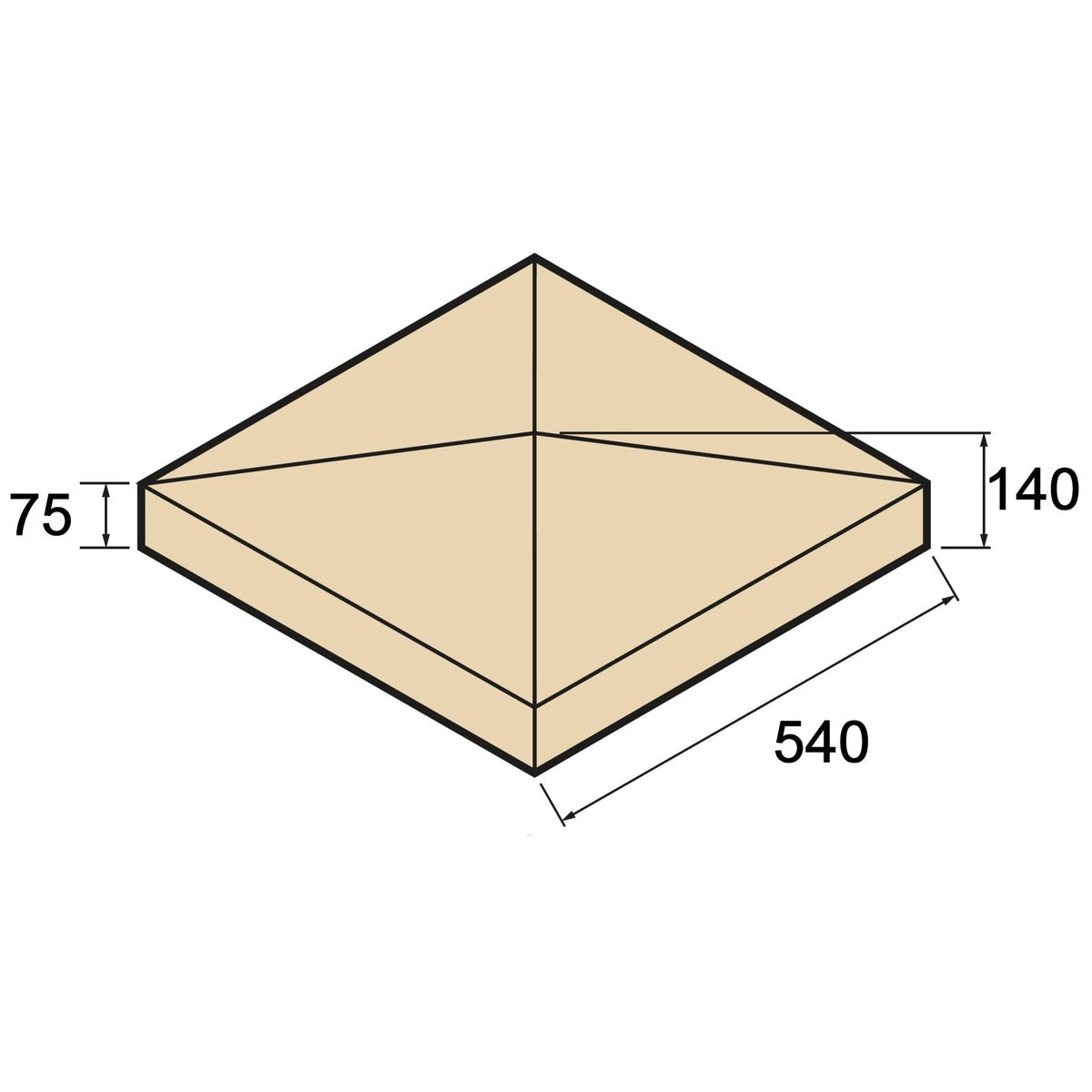 Cast Stone Pier Cap 540mm x 540 – CastStone.com